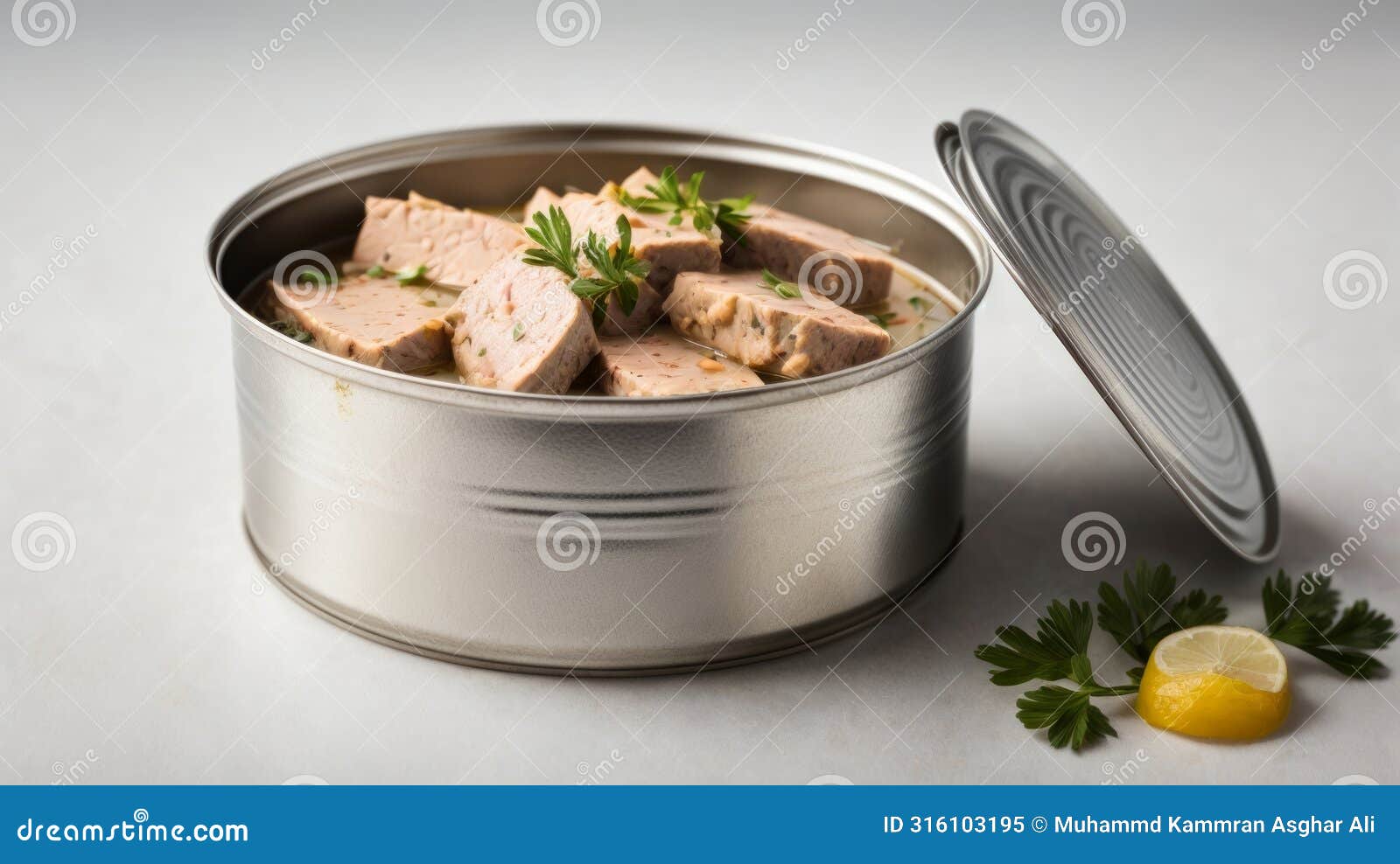 Cod Liver in Open Tin Can on a White Background. Top View. Stock ...