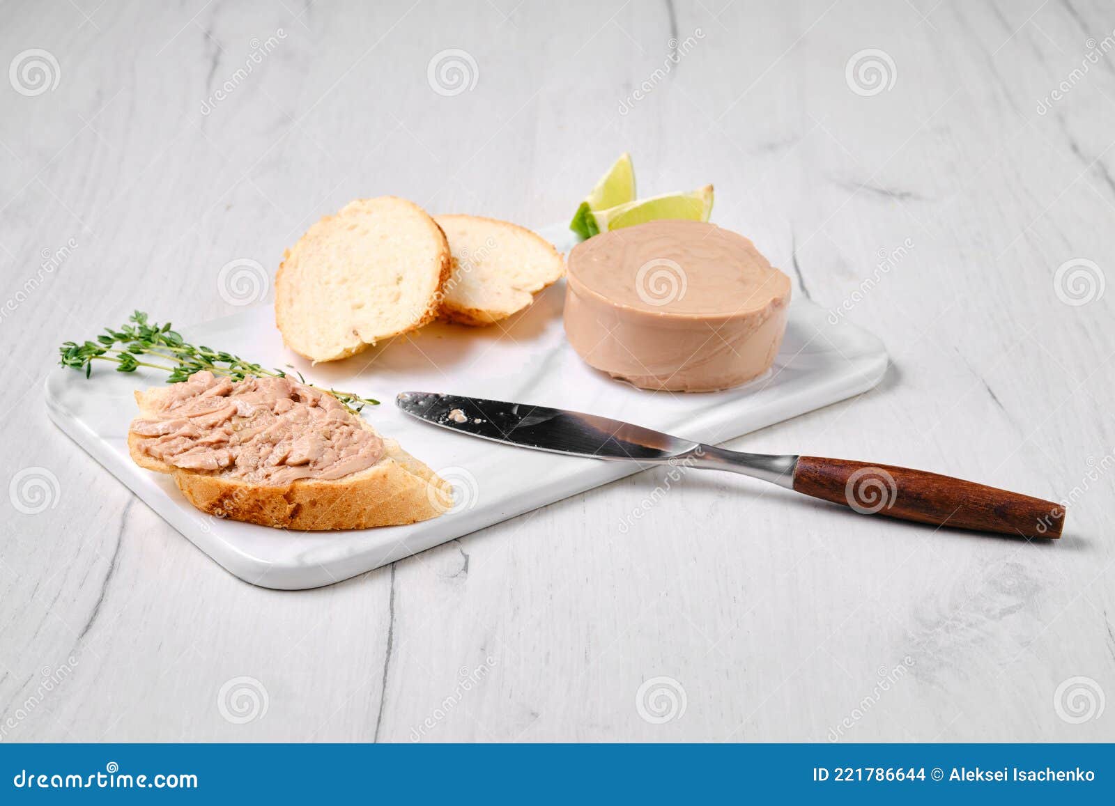 Cod Liver on Toast on Marble Serving Plate Stock Photo - Image of ...