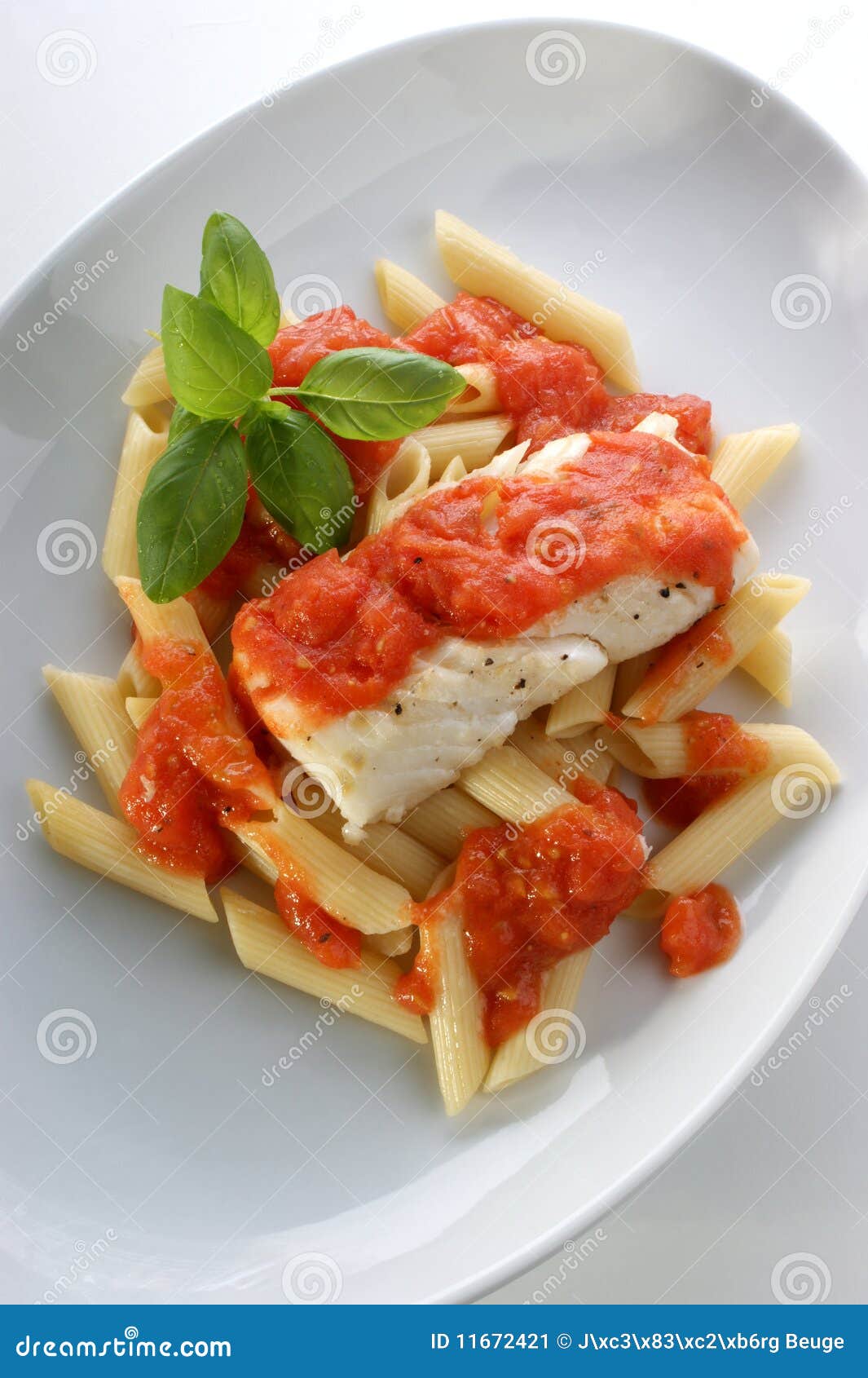 Cod Loins with Home Made Tomato Sauce Stock Image - Image of taste ...