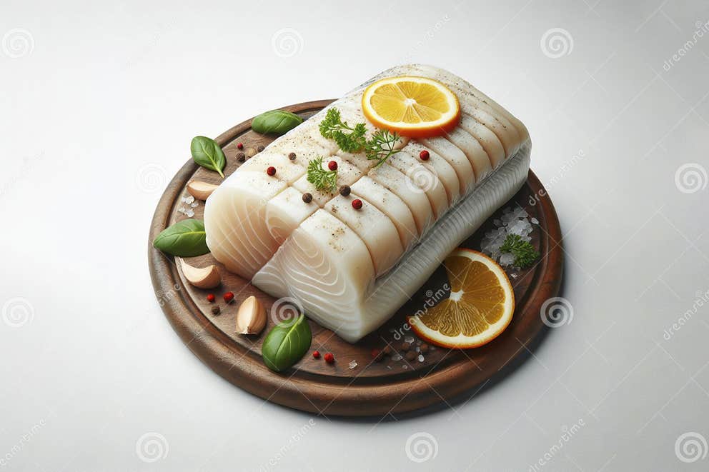 Cod Meat Isolated on Solid White Background. Ai Generative Stock Photo ...