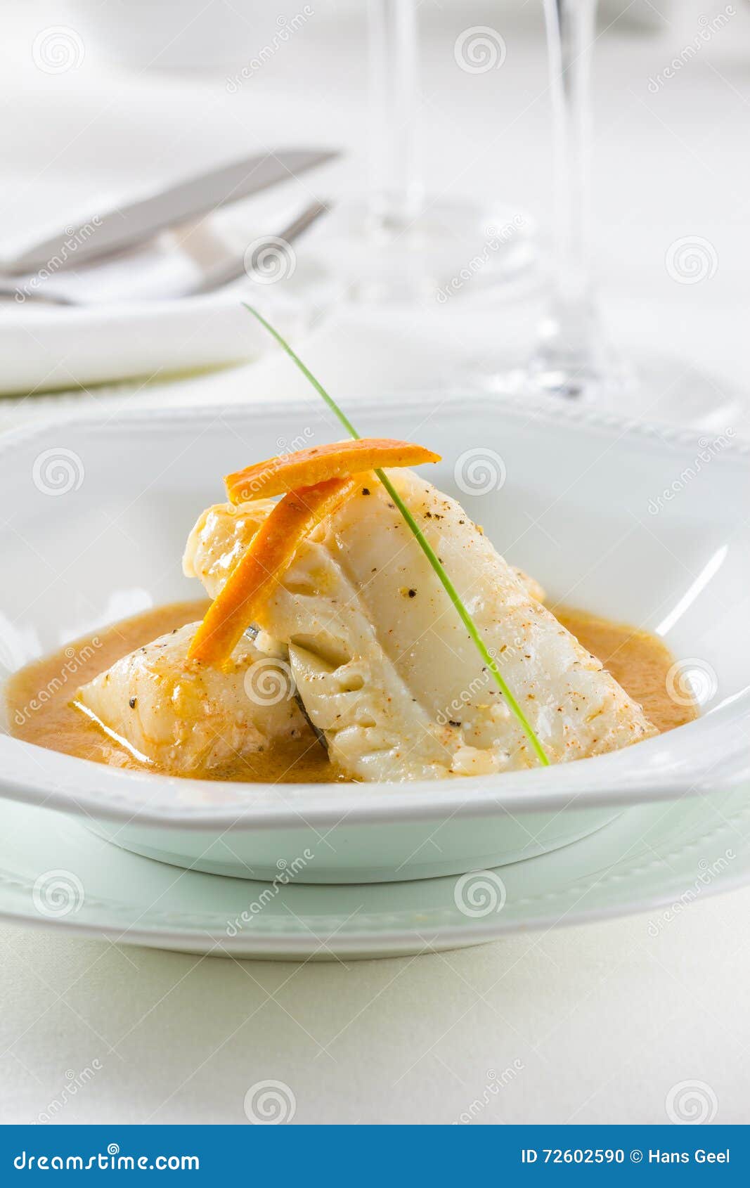Cod in orange sauce stock photo. Image of cooking, dinner - 72602590