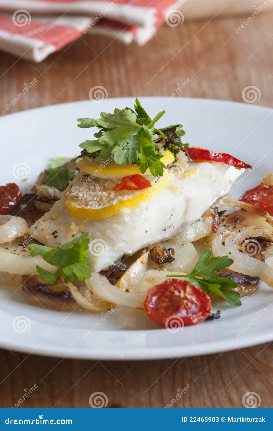 Cod with potatoes stock image. Image of herbs, dining - 22465903