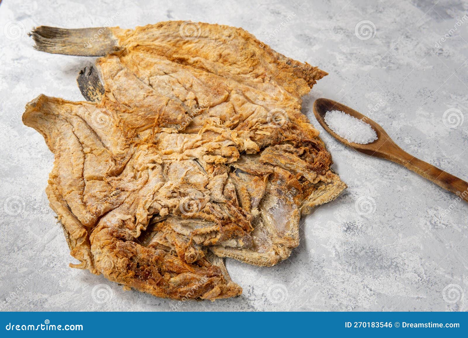 Cod Preserved in Salting on a Light Textured Surface Stock Photo ...