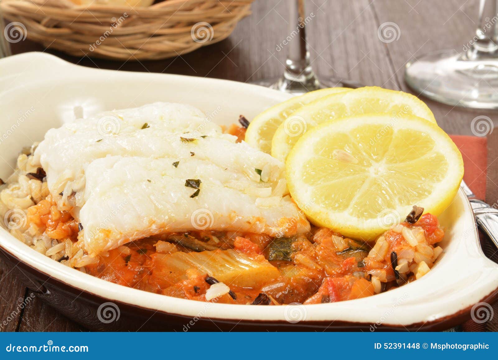 Cod Provencal stock photo. Image of seafood, anchovies - 52391448