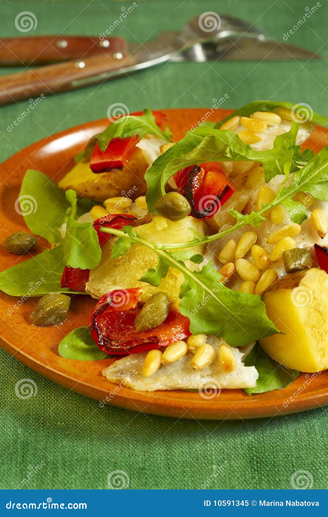 Cod salad stock image. Image of grill, appetite, diet - 10591345