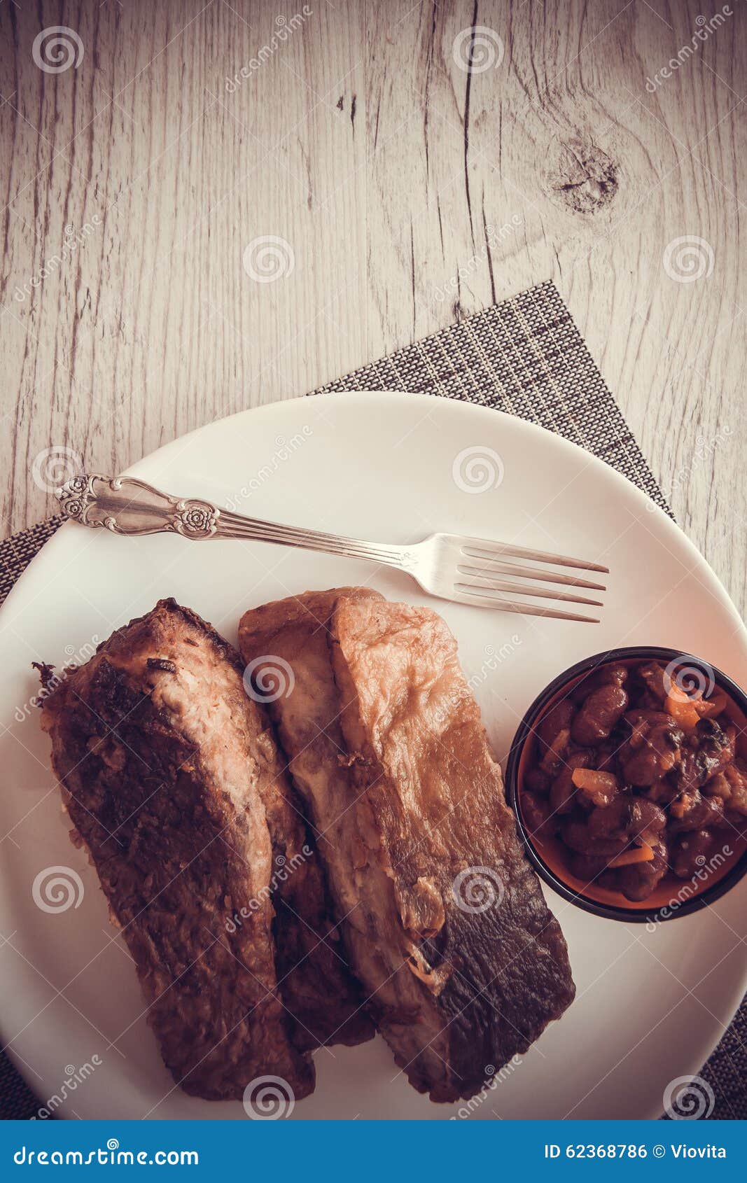 Cod steaks stock photo. Image of dining, dish, colorful - 62368786