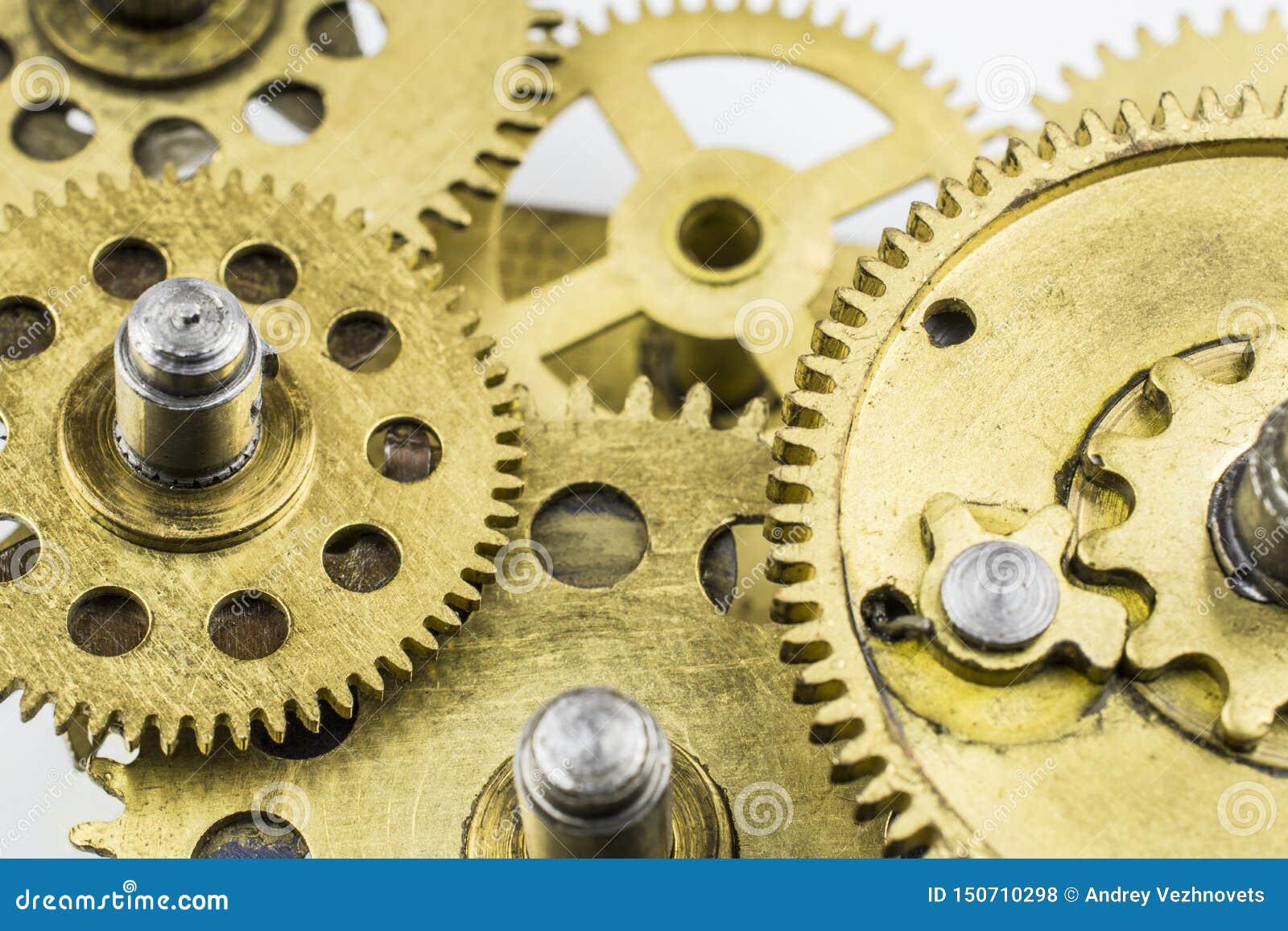 Cog-wheels From The Bronze Of Old Machine As A Background Stock ...