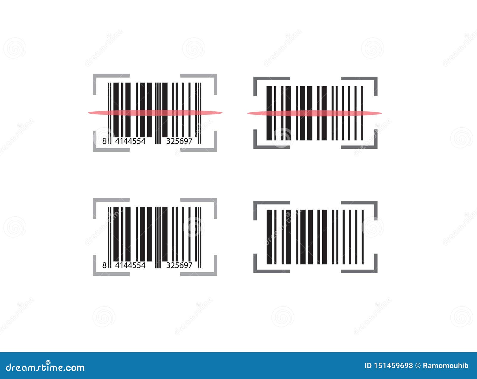 Codabar Set with Scan Line Effect Design for Logo Illustration Stock ...