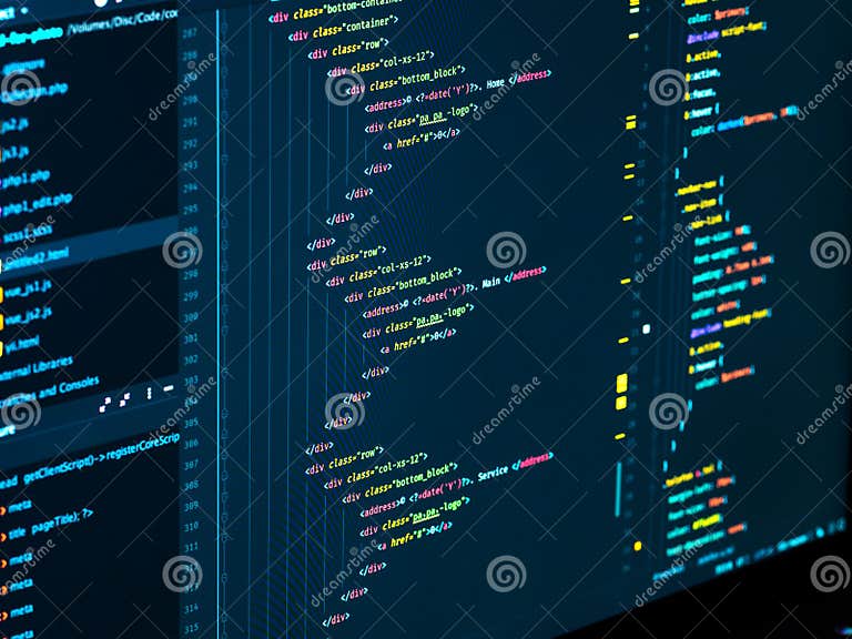 Codage Du HTML Et Du CSS Dans L'ide, Macro Développement Web Code ...