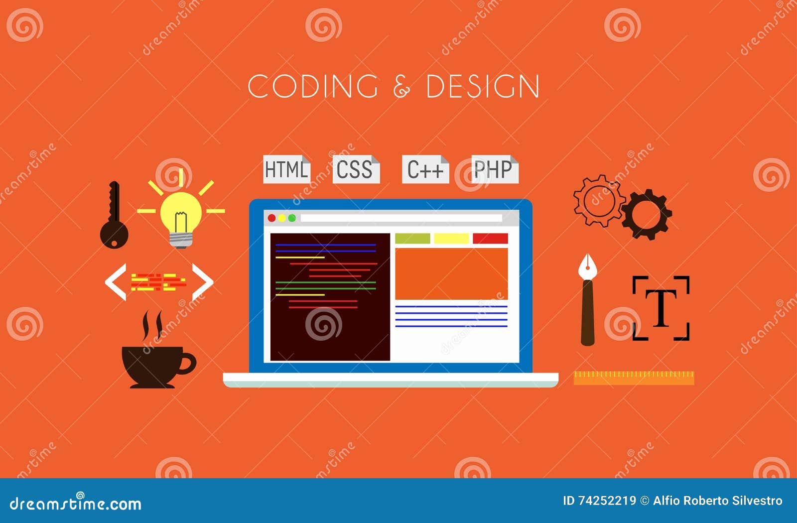 Codage et conception illustration de vecteur. Illustration du concept ...