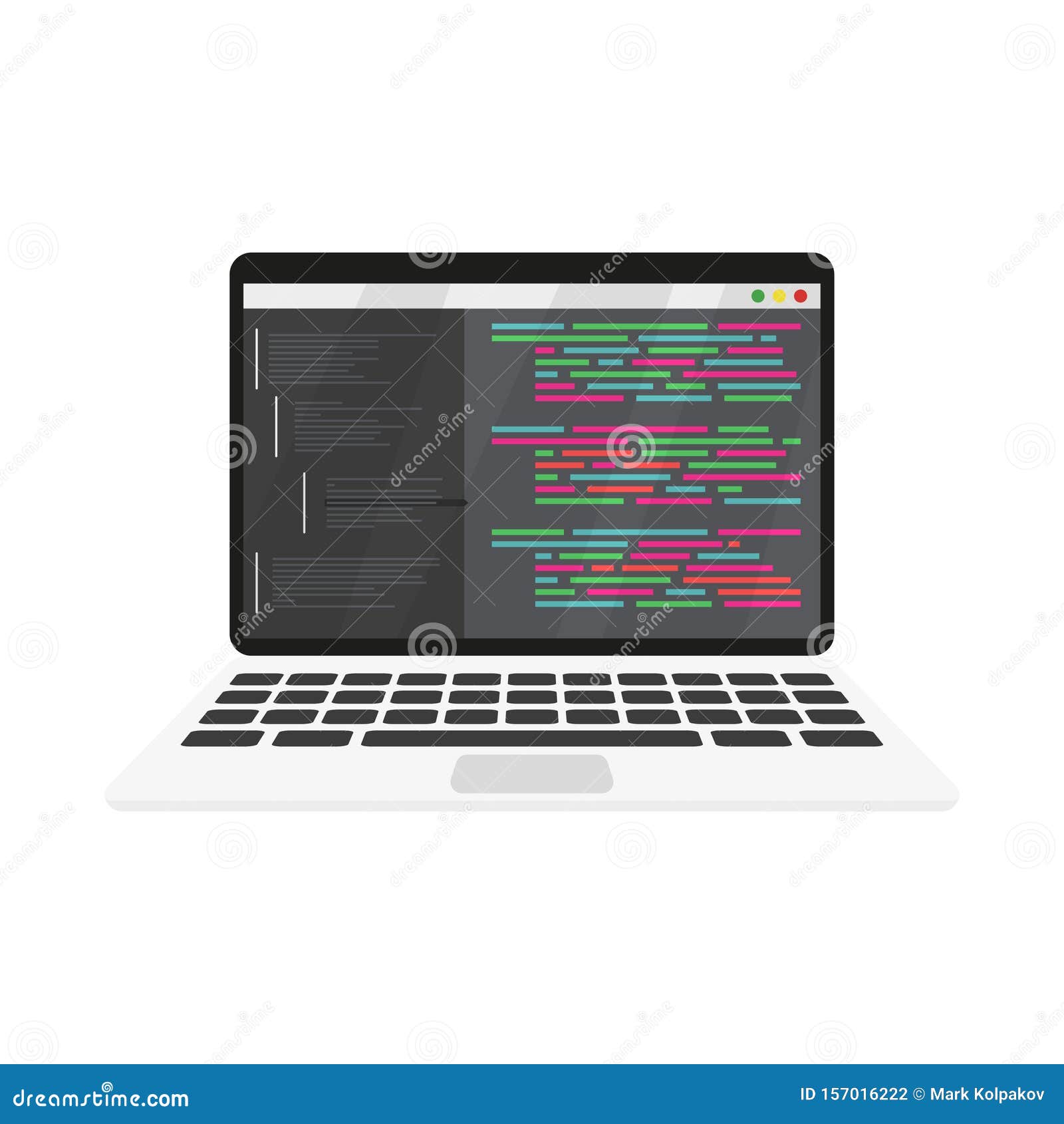 Codage Et Programmation De Travail Sur Ordinateur Portable Illustration ...