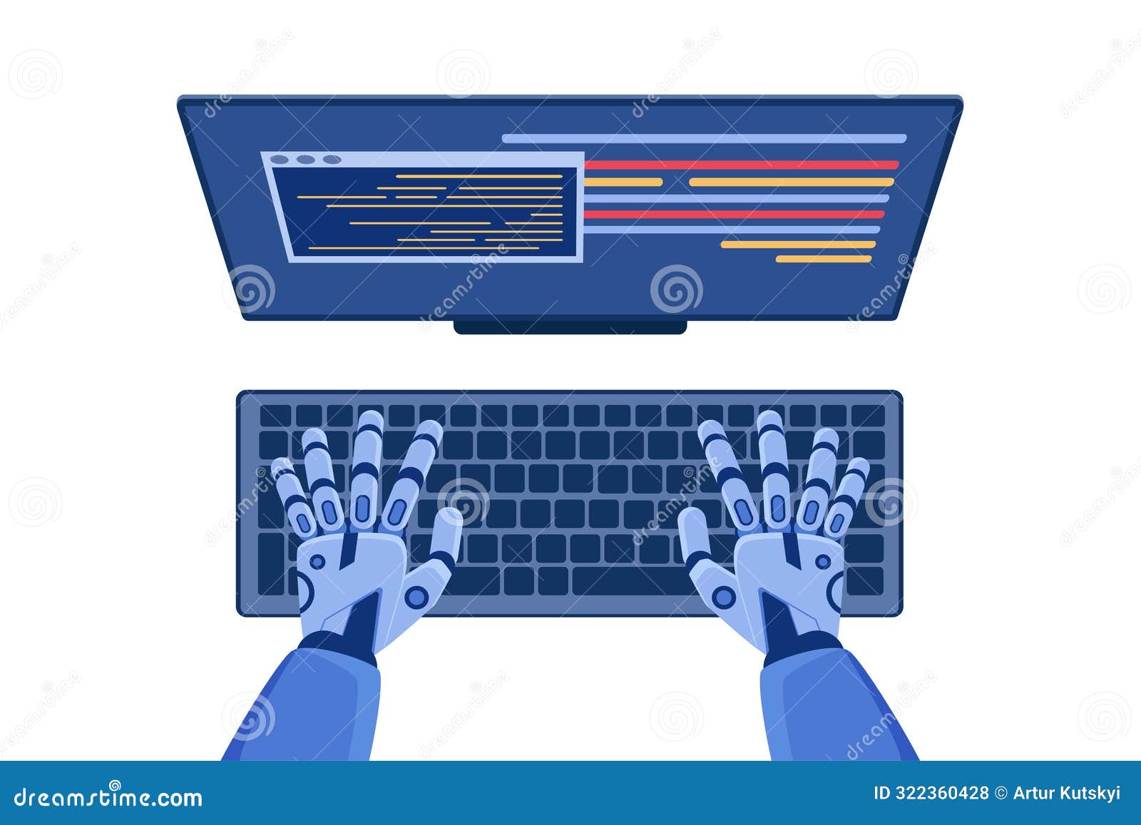 Code Automation Development Programming Using Ai Top View Of Coding 4602