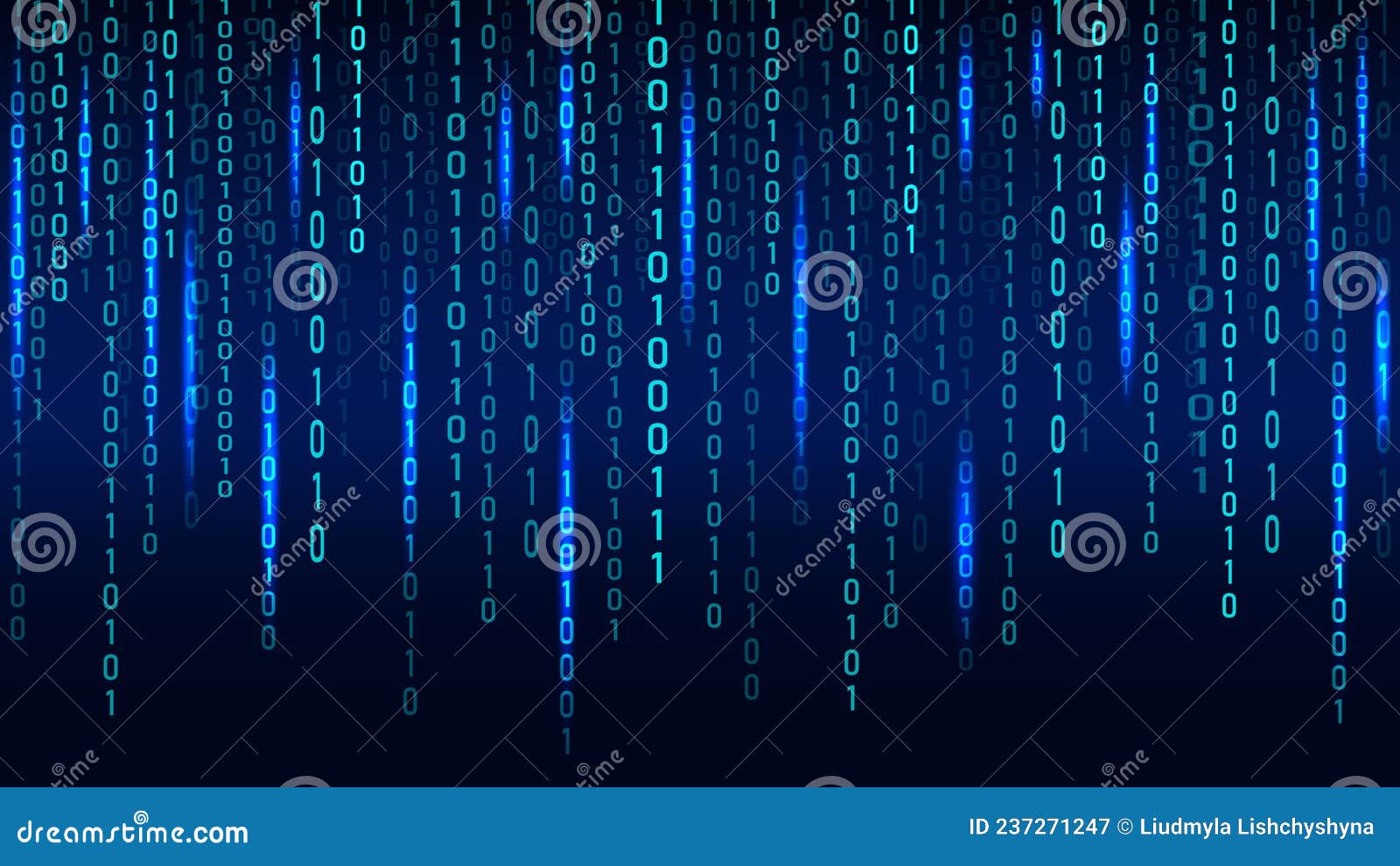 The Code of the Background Matrix Falling from the Top. Vector Particle ...