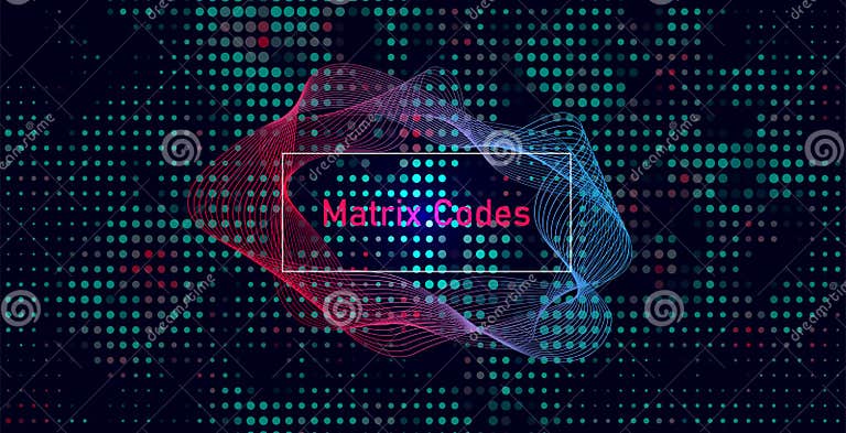 The Code of the Background Matrix Falling from the Top. Vector Particle ...