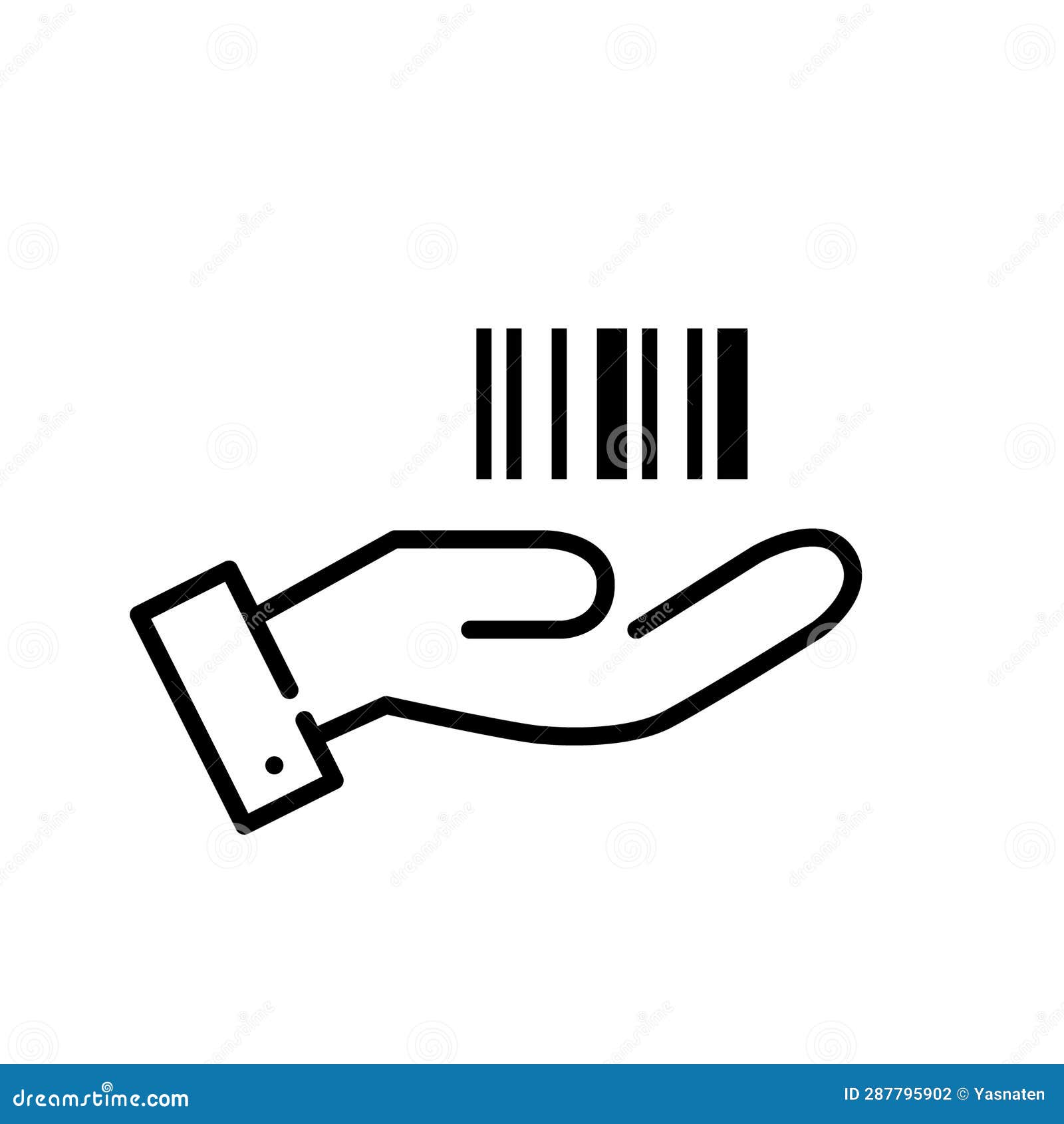 Code Barre En Main. Trait Modifiable Parfait En Pixel Illustration de ...