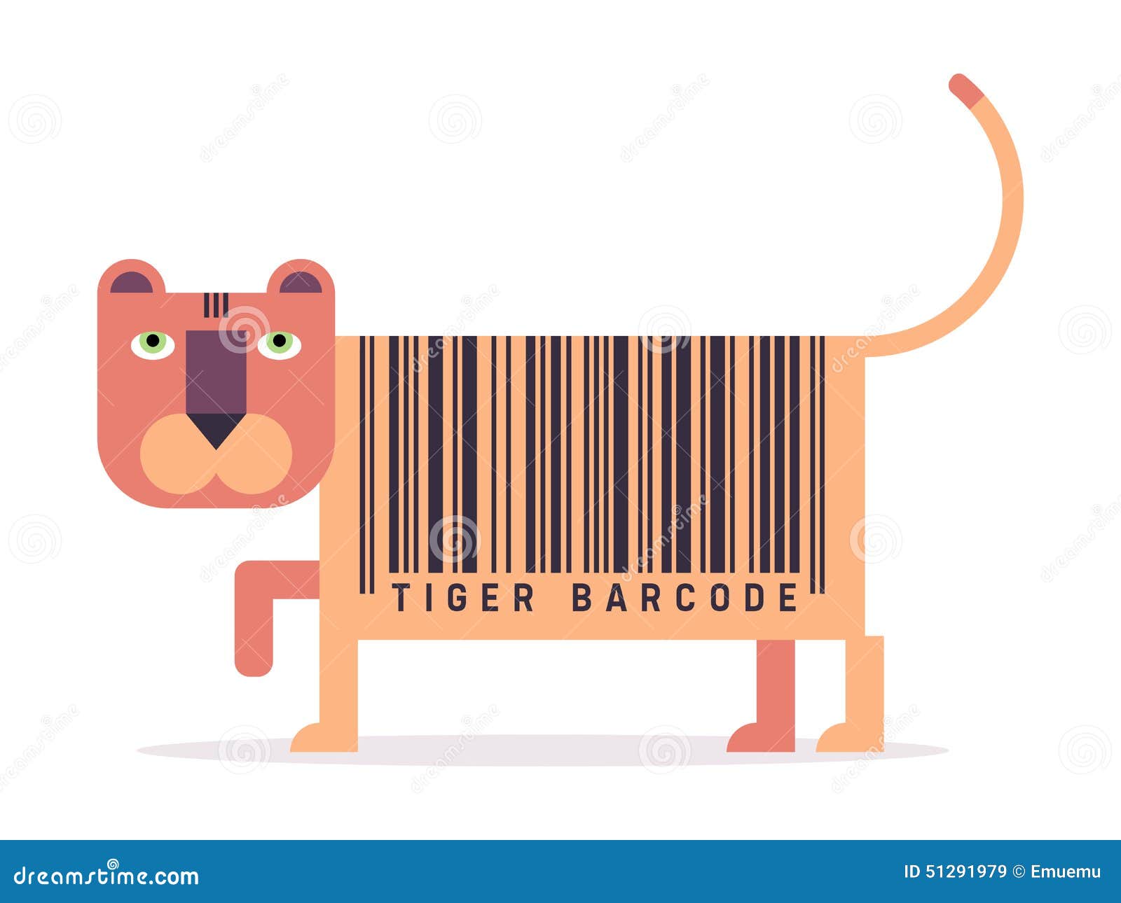Code barres de tigre illustration stock. Illustration du mémoire - 51291979