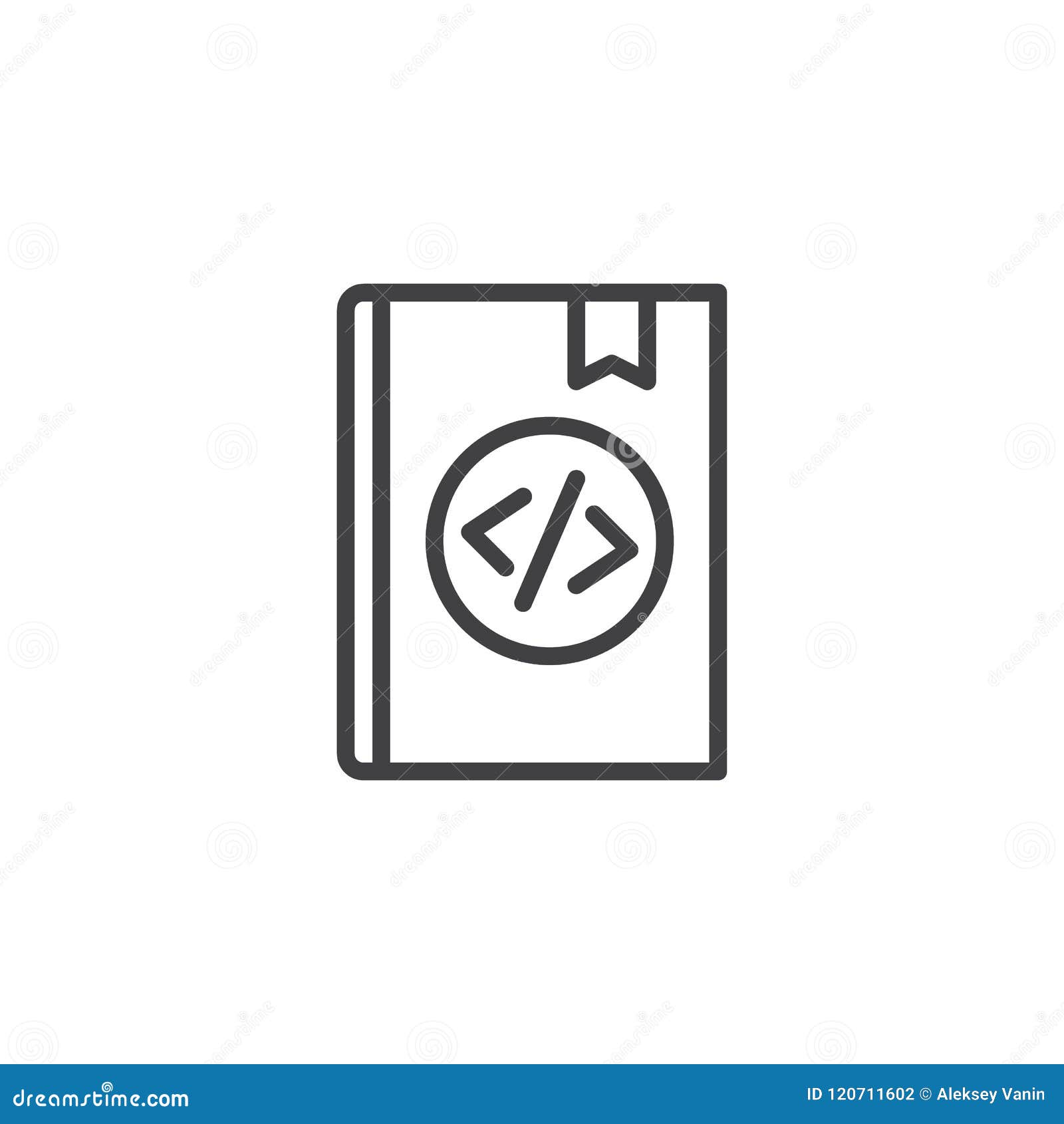 Code book outline icon stock vector. Illustration of line - 120711602