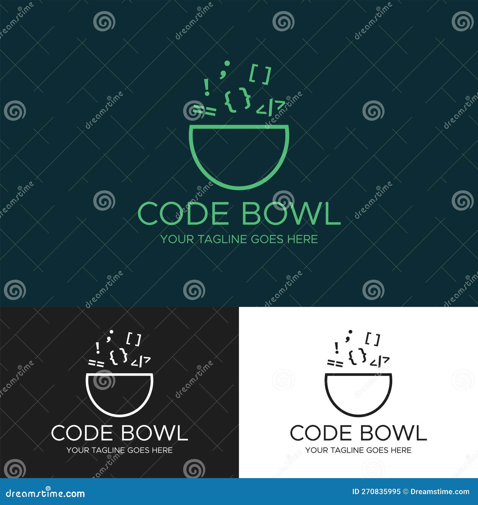 Code Bowl Logo stock vector. Illustration of language - 270835995