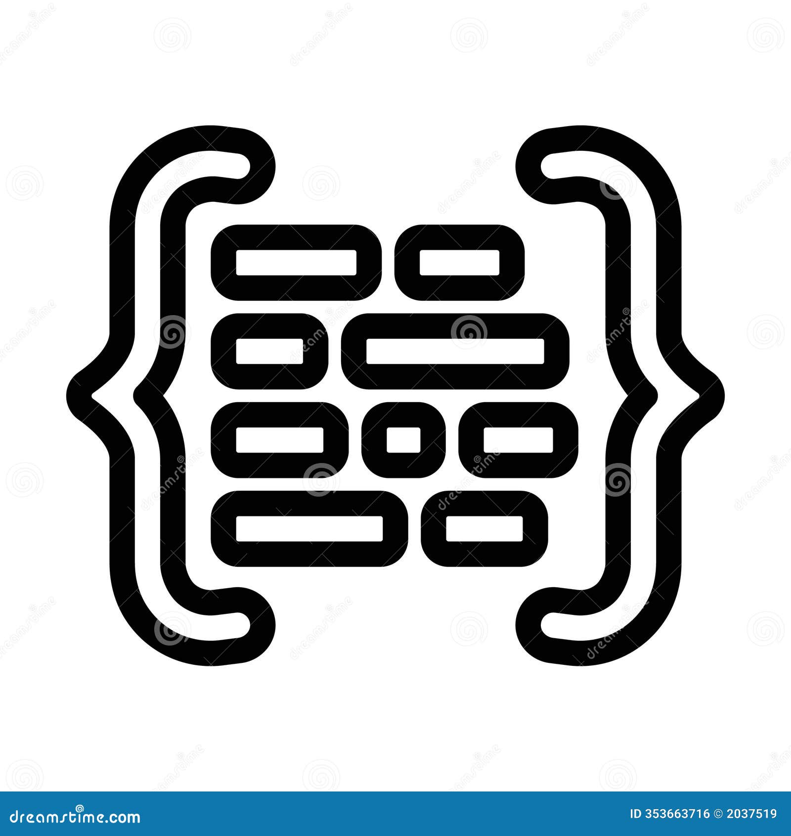 Brackets Line. Typography Graphic Symbols Brace Decoration Curl Signs ...