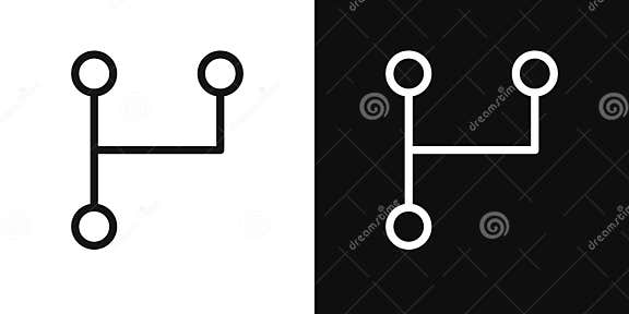 Code Branch Icon Set. Merge Data Request Vector Symbol. Route Code Sign ...