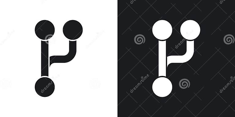 Code Branch Icon Set. Merge Data Request Vector Symbol. Route Code Sign ...