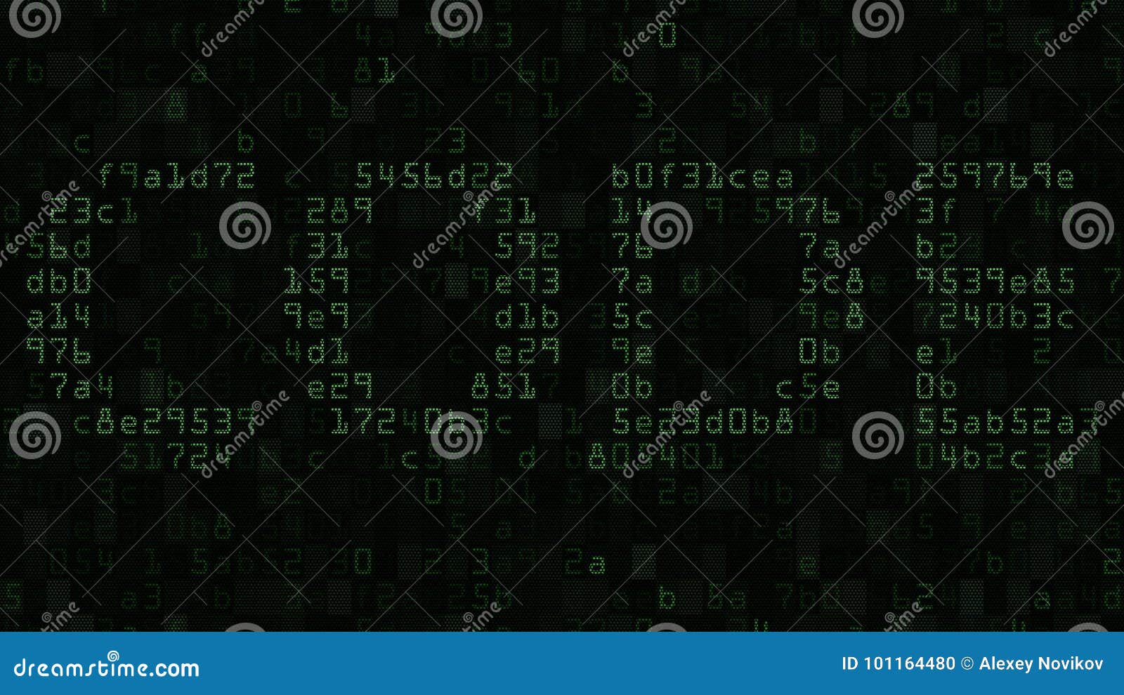 CODE Caption on the Computer Screen Made of Text and Numeric Symbols ...