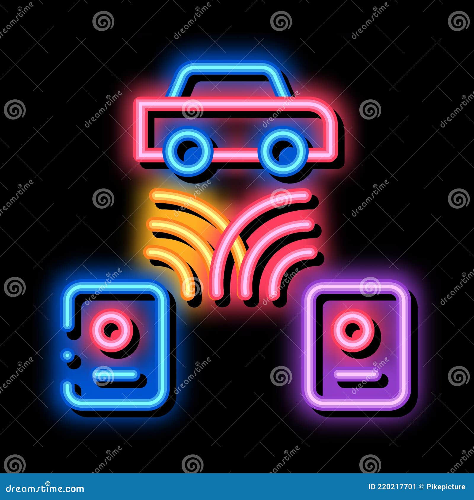 Code Car Grabber Neon Glow Icon Illustration Stock Vector ...