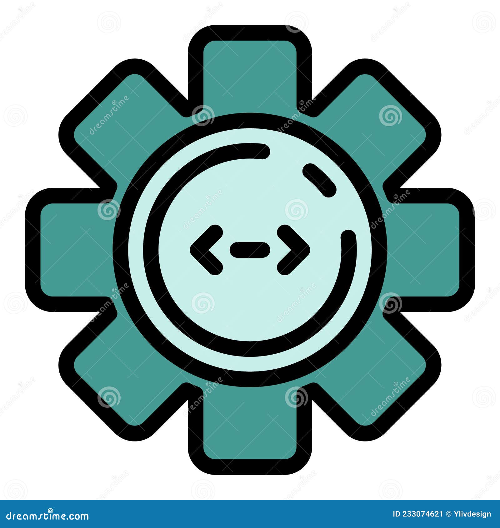 Code in Circle Cogwheel Icon Color Outline Vector Stock Vector ...