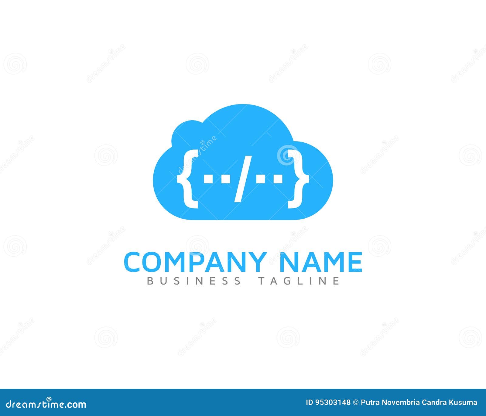 Code Cloud Icon Logo Design Element Stock Vector - Illustration of blue ...