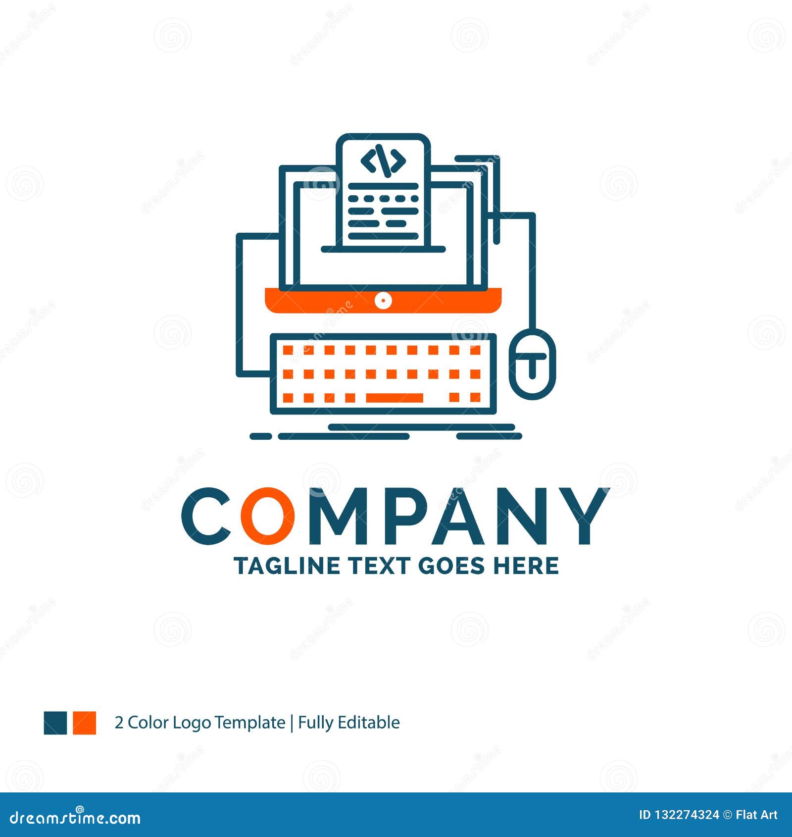 Code, Codage, Computer, Monoblock, Het Scherm Logo Design Blauw En ...