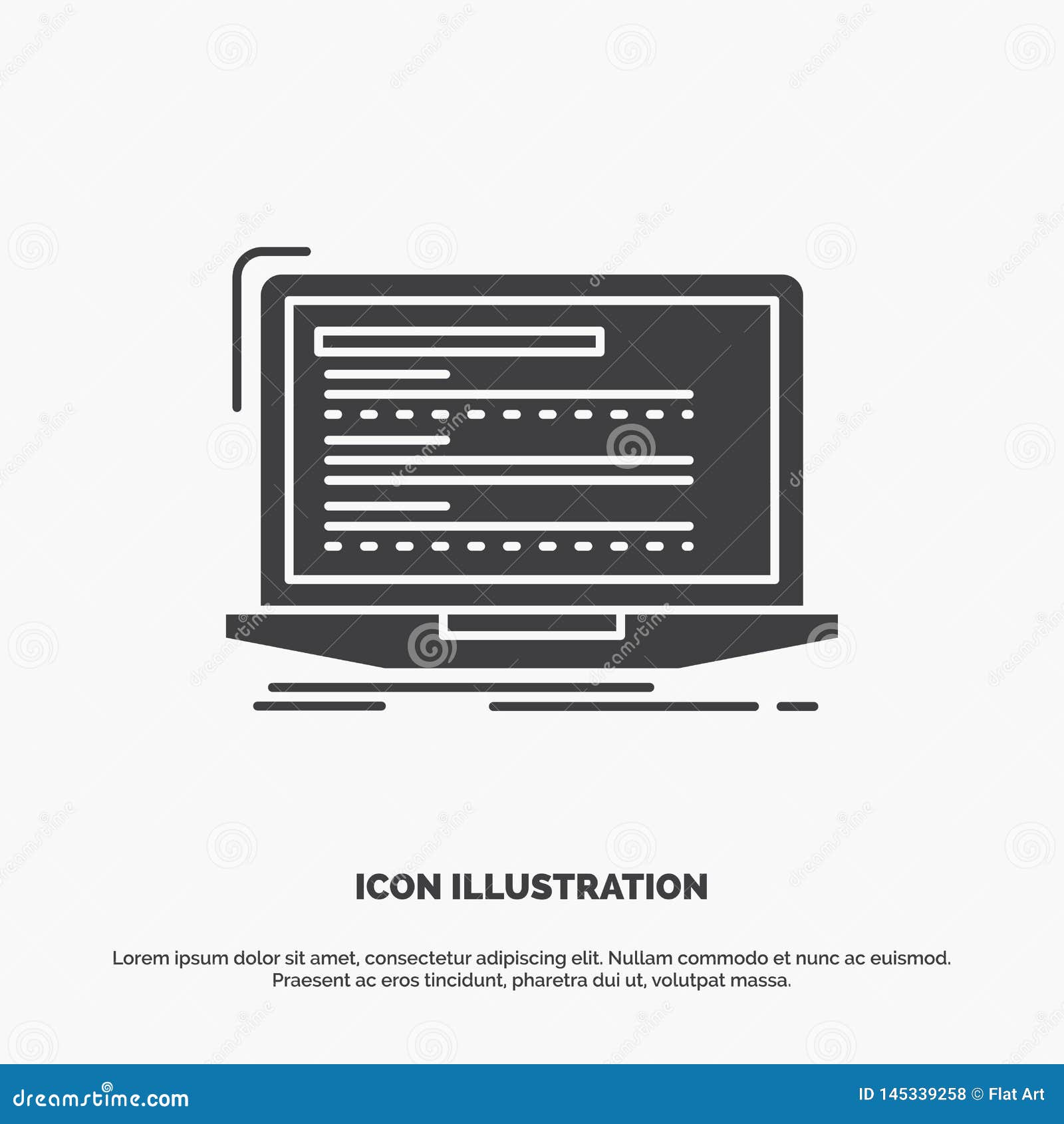 Code Coding Computer Monoblock Laptop Icon Glyph Vector Gray Symbol For Ui And Ux Website