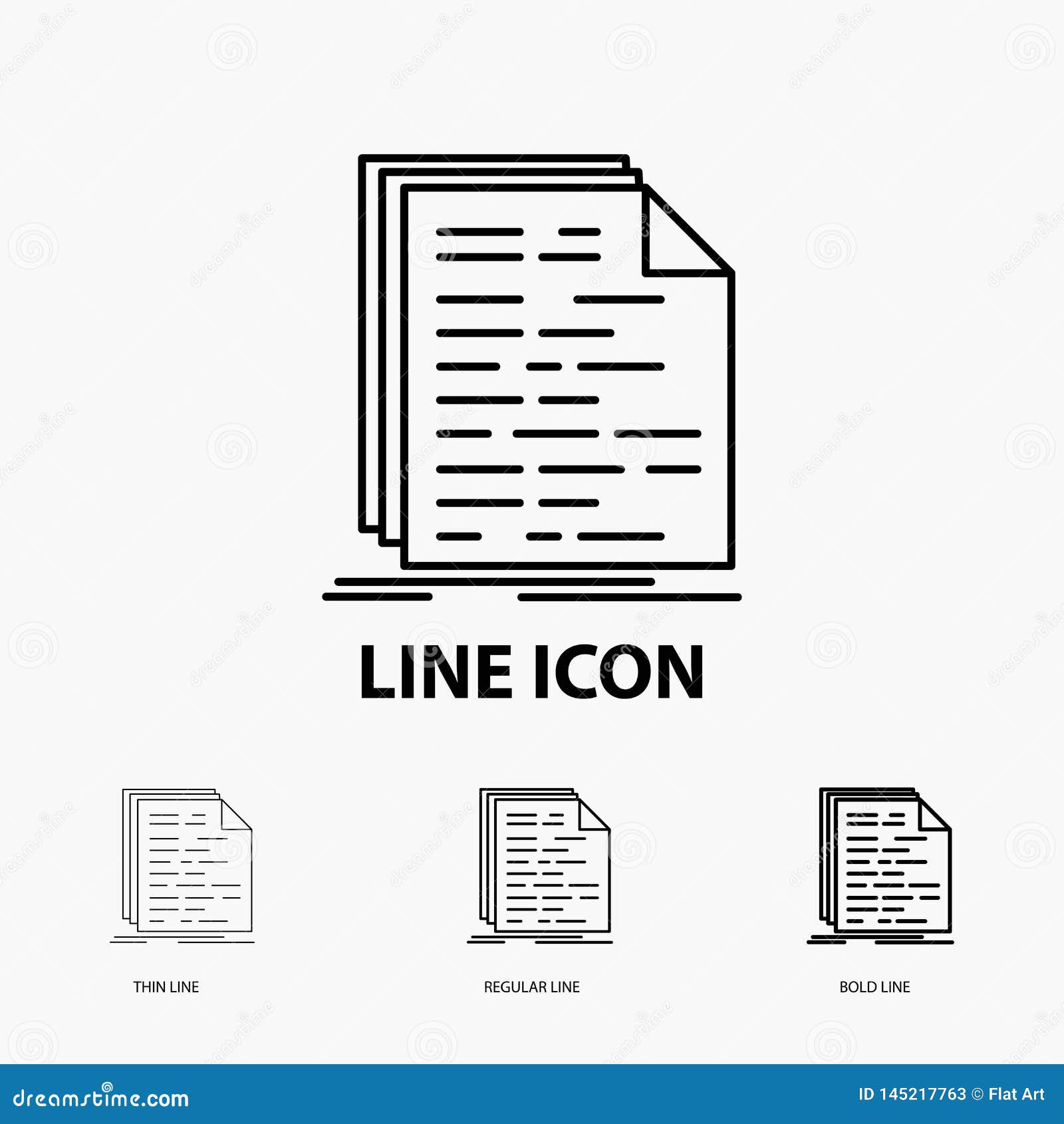 Code Coding Doc Programming Script Icon In Thin Regular And Bold Line Style Vector