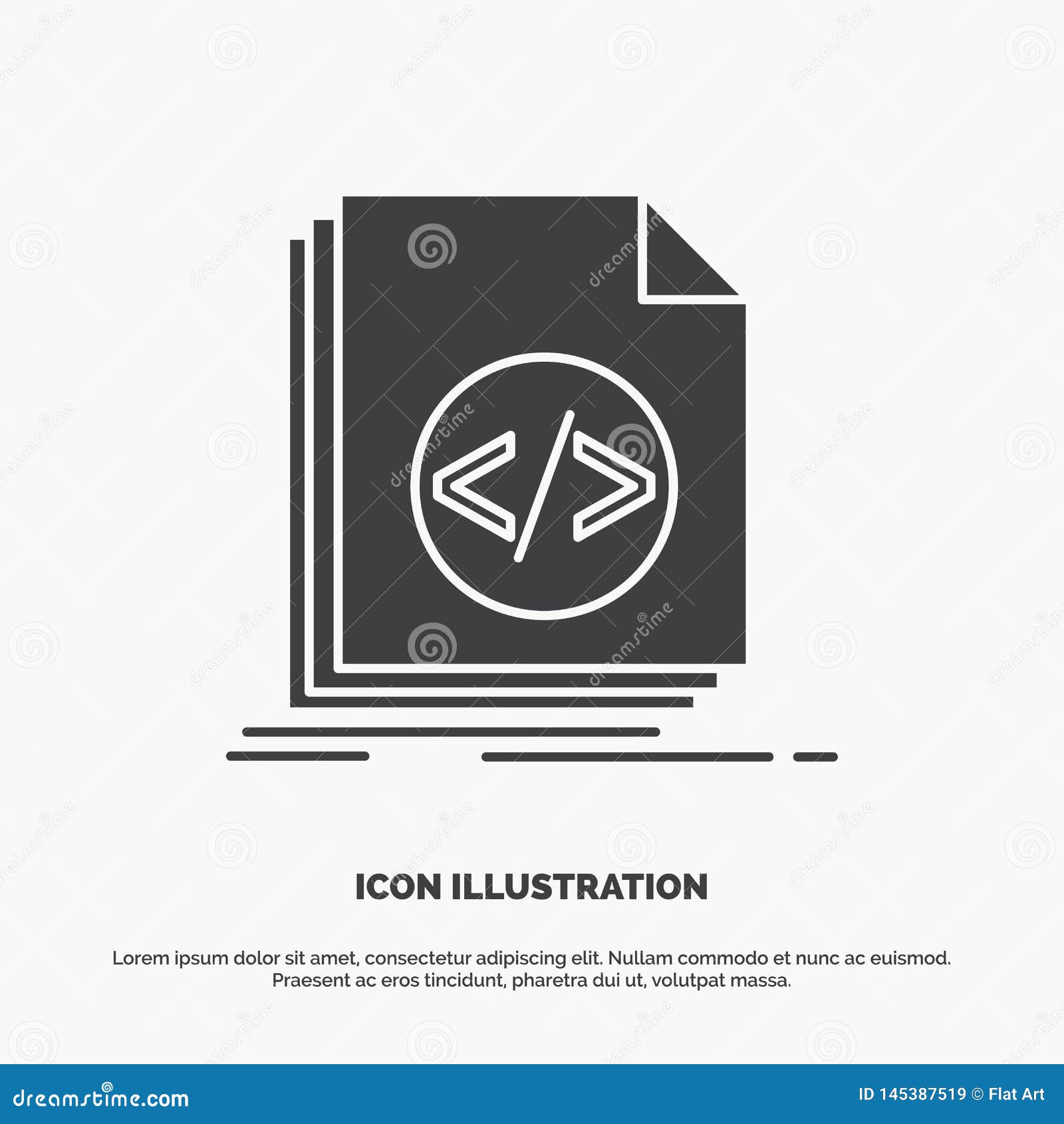 Code Coding File Programming Script Icon Glyph Vector Gray Symbol For Ui And Ux Website Or