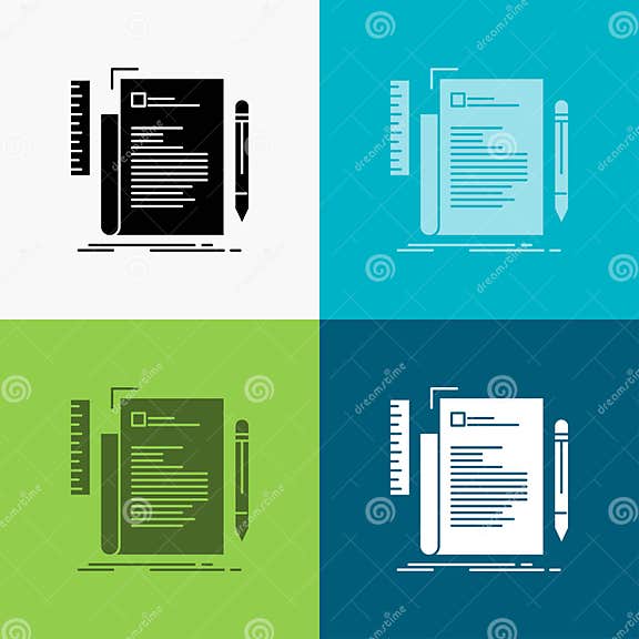 Code Coding File Programming Script Icon Over Various Background Glyph Style Design
