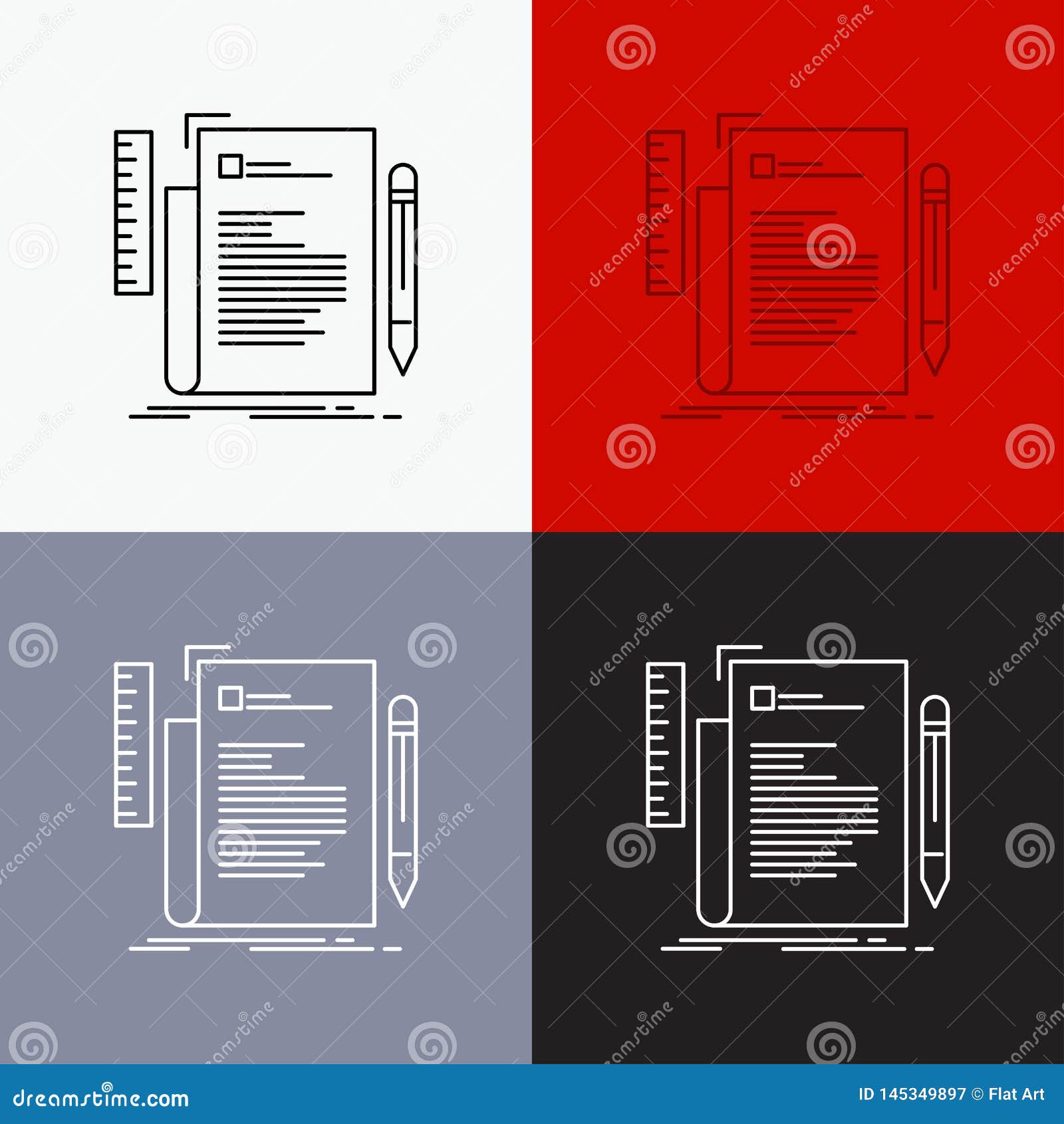 Code Coding File Programming Script Icon Over Various Background Line Style Design