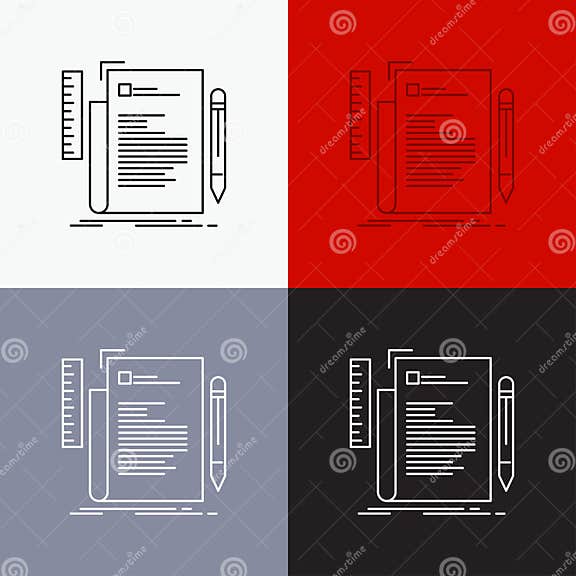 Code Coding File Programming Script Icon Over Various Background Line Style Design 