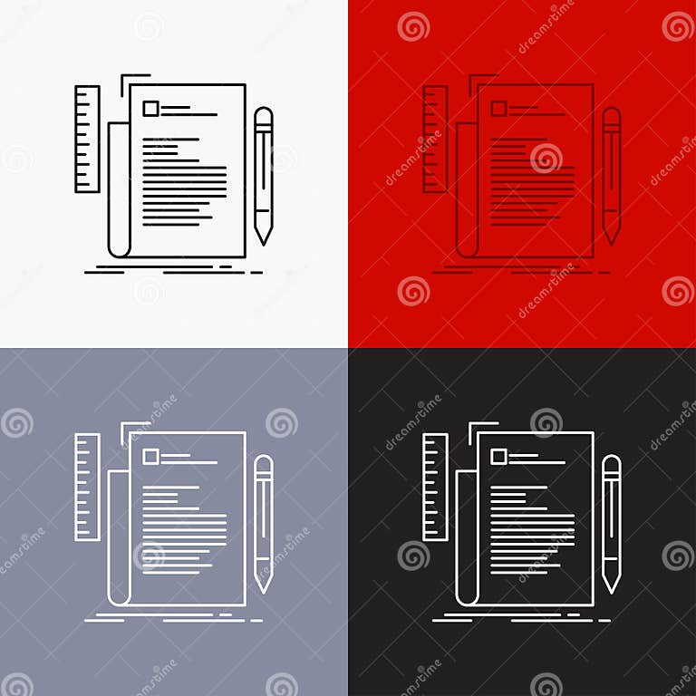 Code Coding File Programming Script Icon Over Various Background Line Style Design 