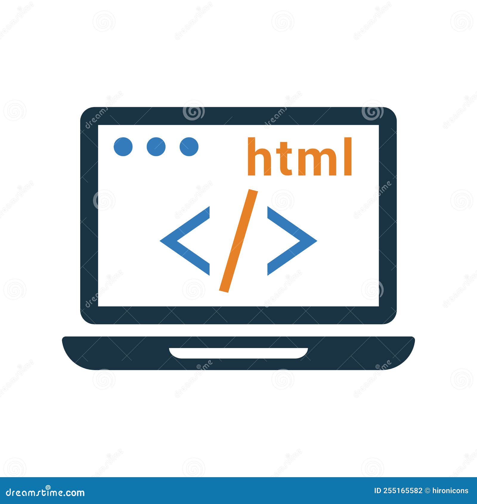 Code, Coding, Html Icon. Simple Editable Vector Graphics Stock Illustration - Illustration of ...