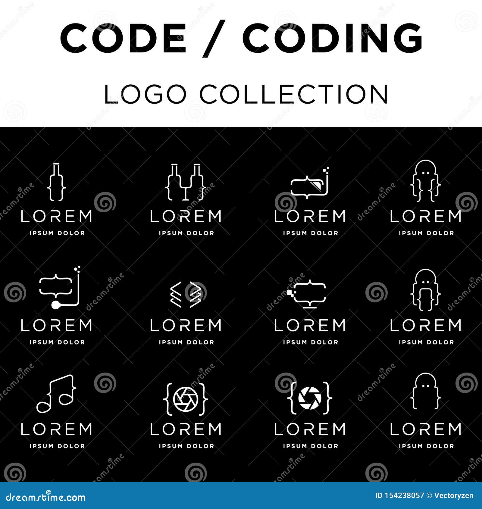 Code Coding Logo Design Set Vector Collection | CartoonDealer.com ... Code Coding Logo Design Set Vector Collection | CartoonDealer.com ...