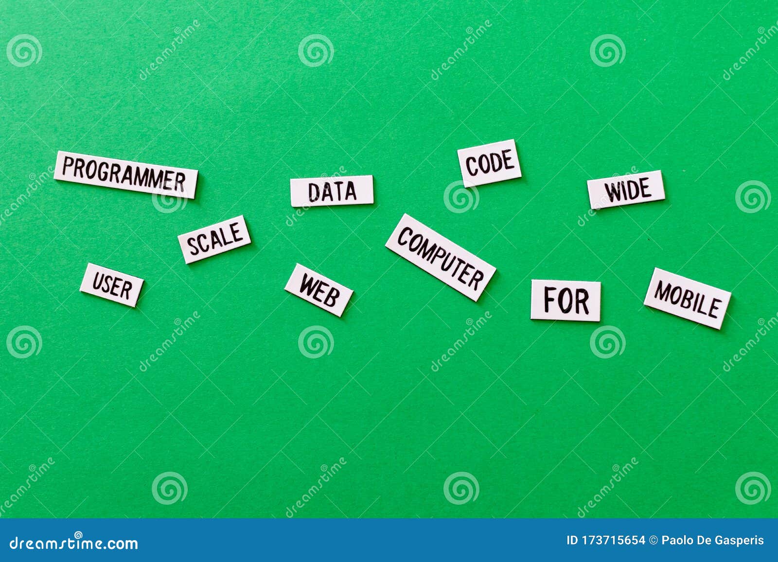 Code Computer Programmer Data Text on Green Background. Flat Color ...