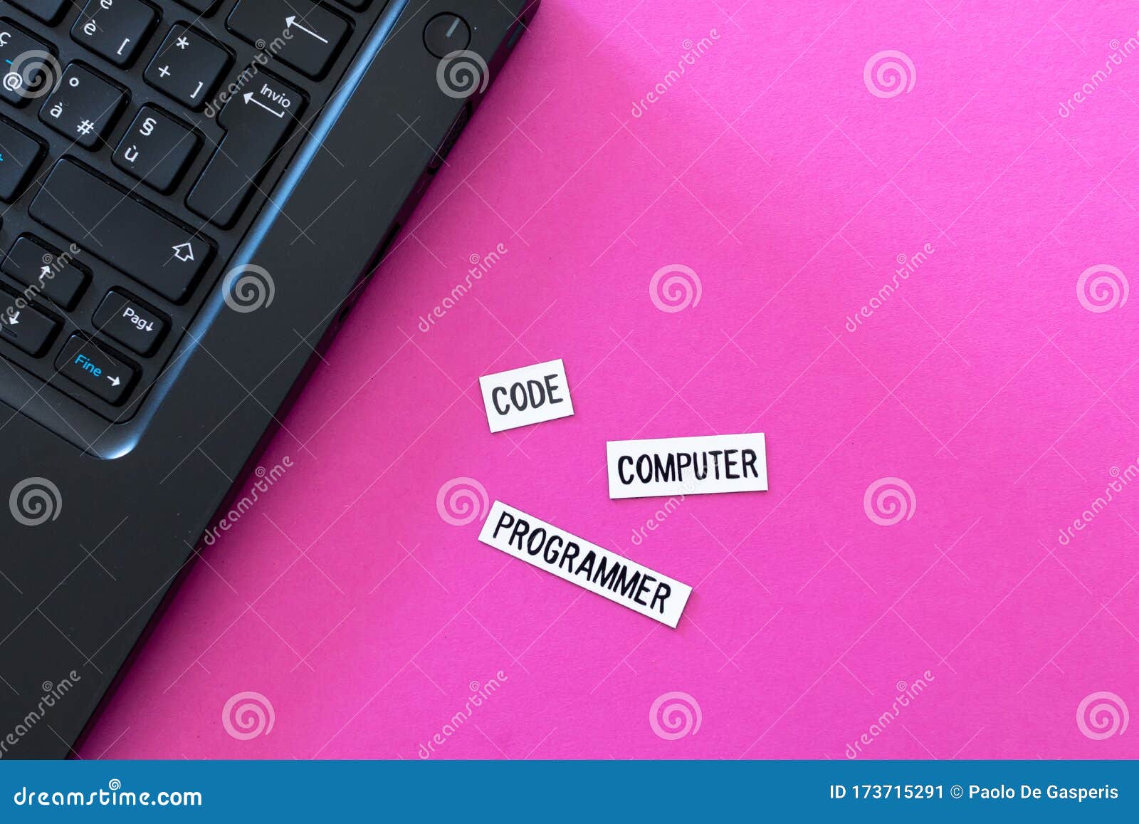 Code Computer Programmer Text on Pink Background and a Laptop on the ...