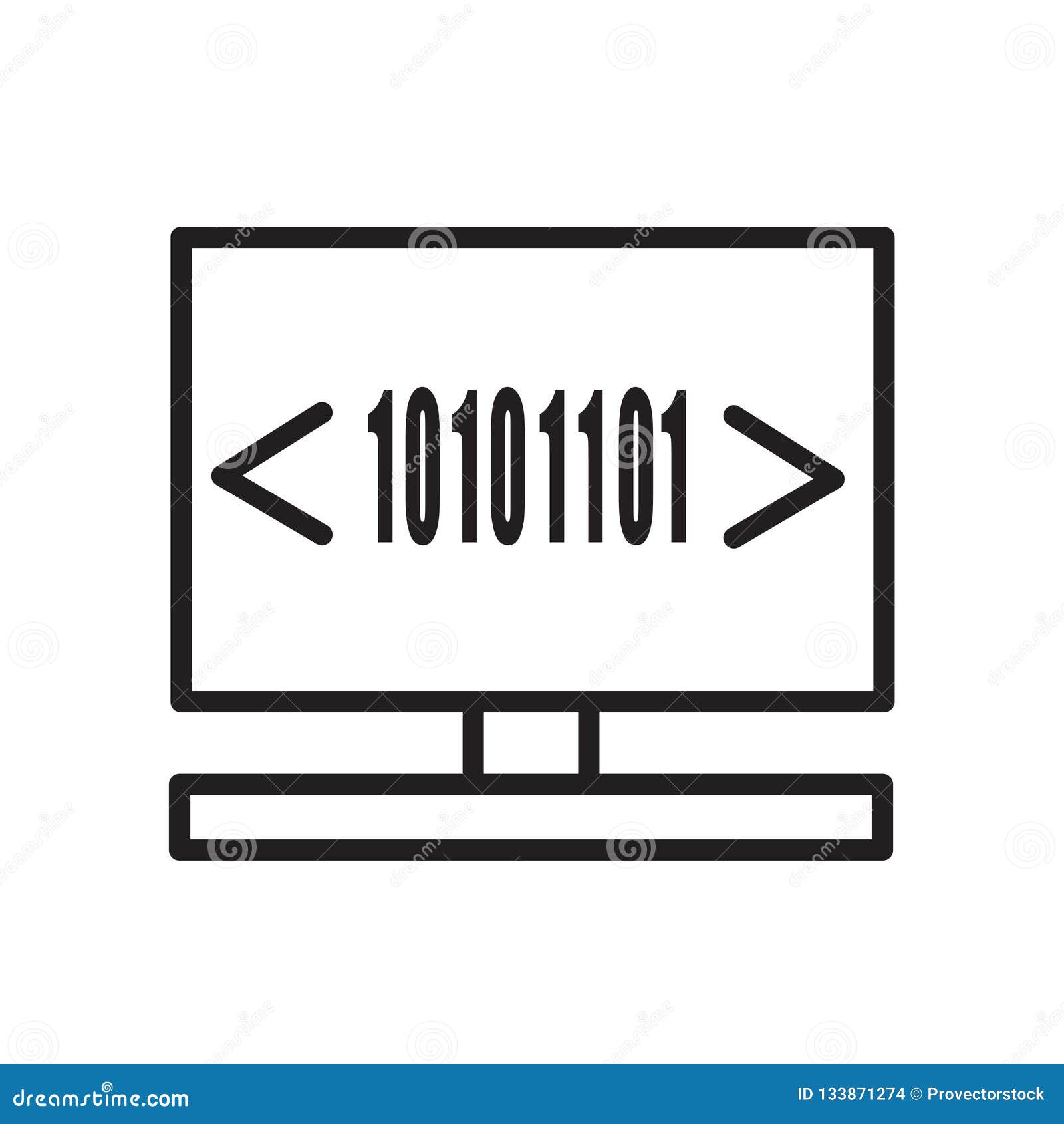 0 and 1 Code Computing Icon Stock Vector - Illustration of zero ...