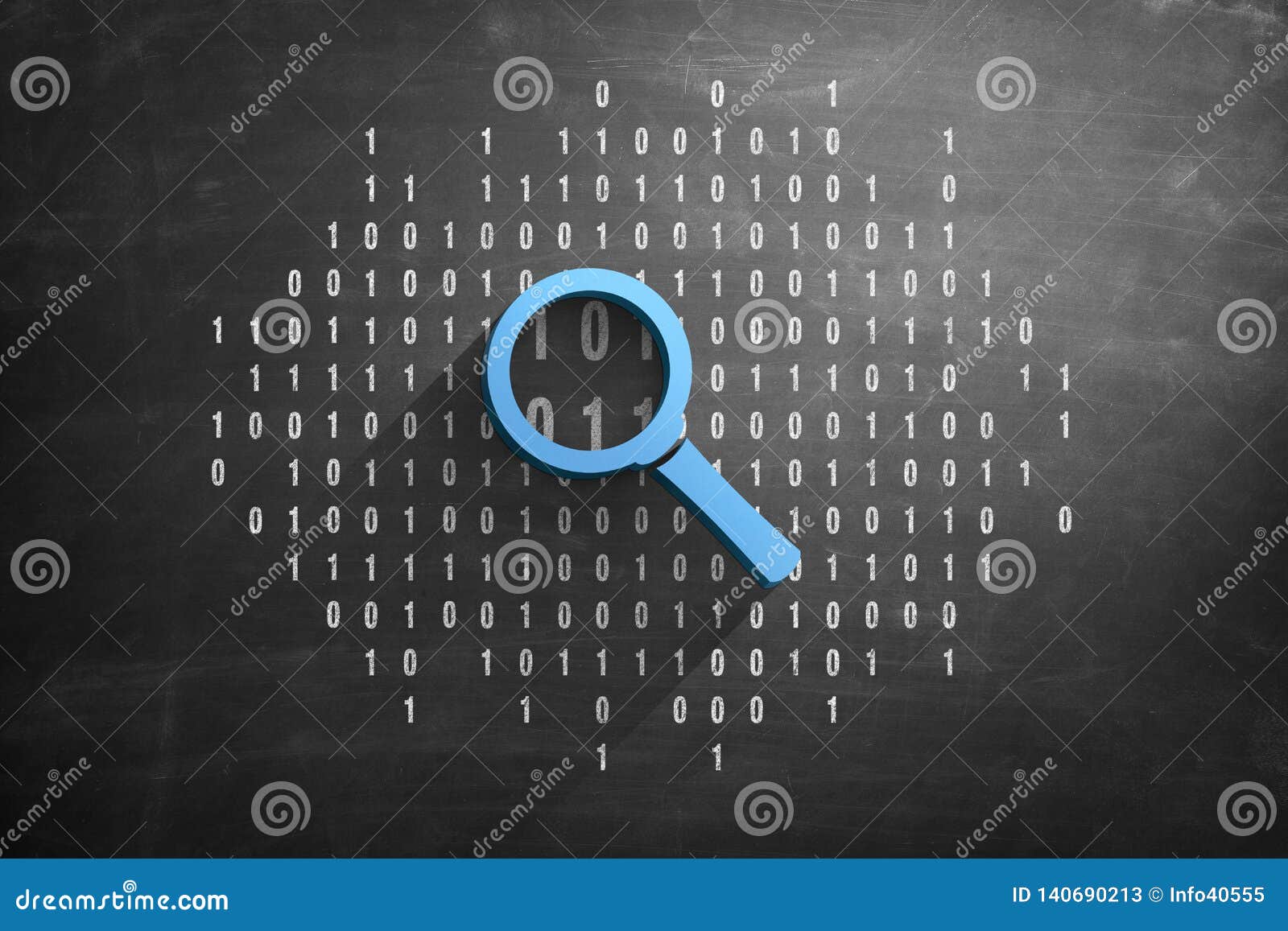 Code 0 1 01 Concept with Magnifying Glass Stock Illustration ...