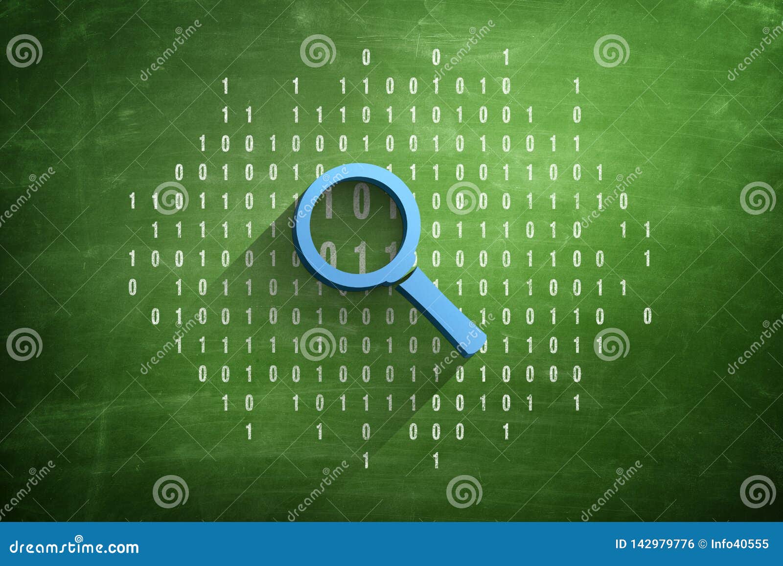 Code 0 1 01 Concept with Magnifying Glass 3d Illustration Stock ...
