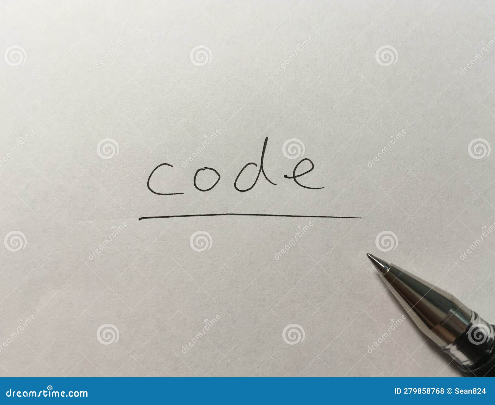 Code stock photo. Image of word, handwritten, education - 279858768