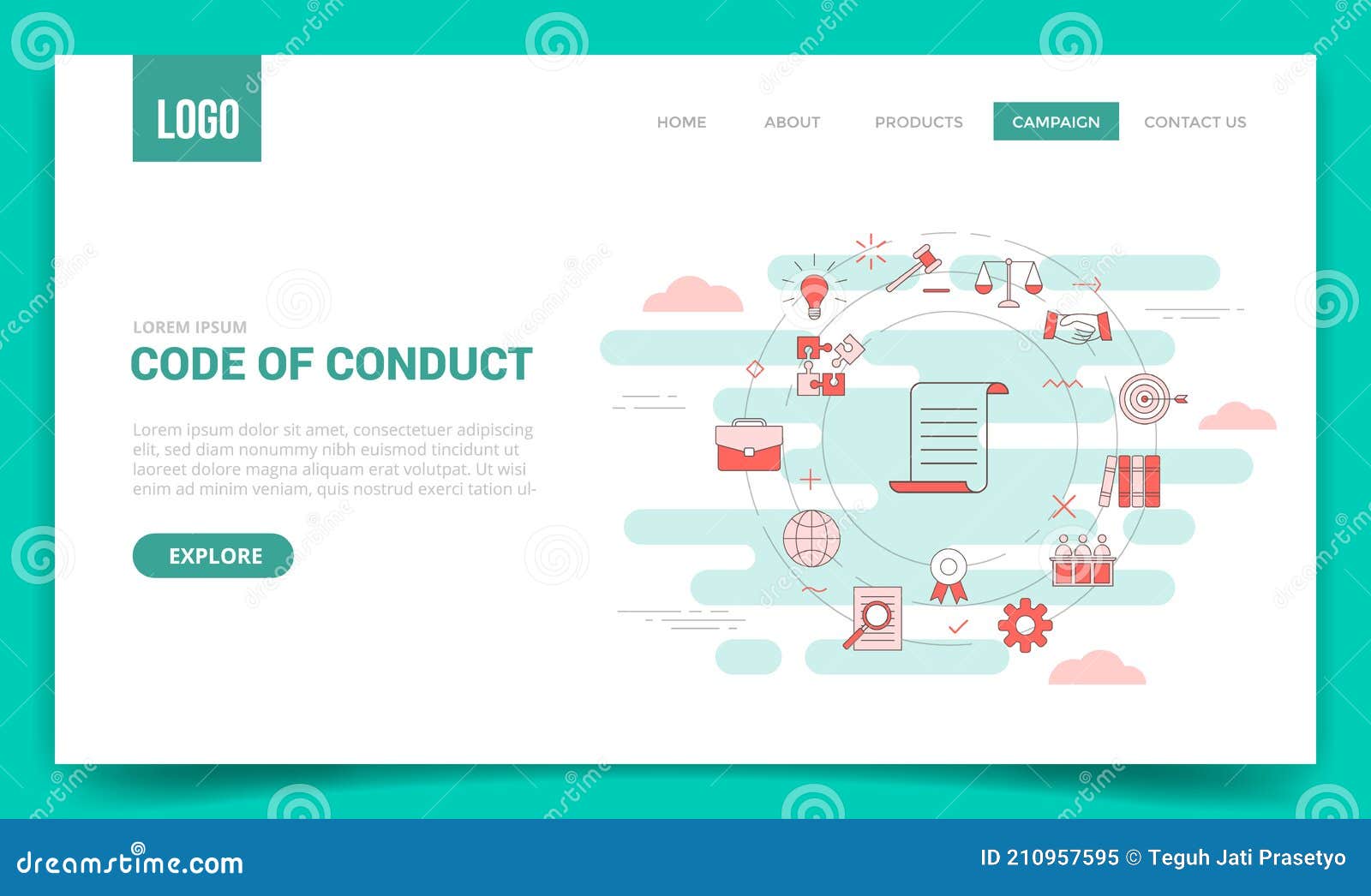 Code of Conduct Concept with Circle Icon for Website Template or ...