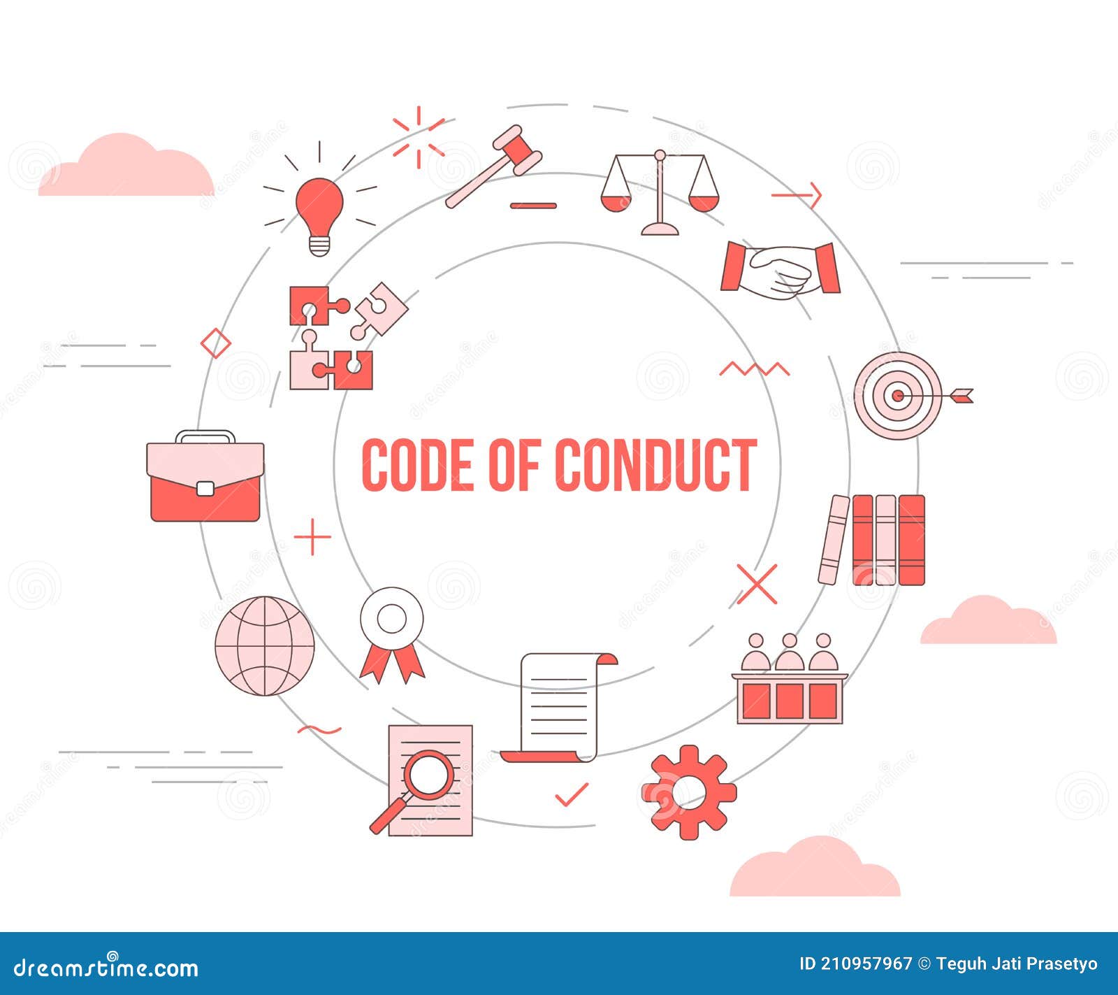 Code of Conduct Concept with Icon Set Template Banner with Modern ...