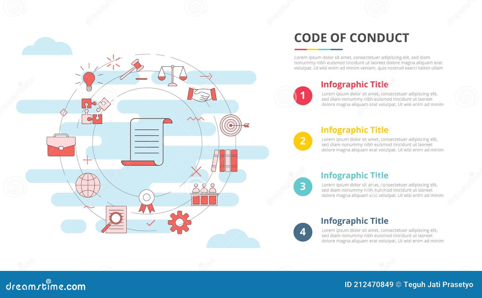Code of Conduct Concept for Infographic Template Banner with Four Point ...