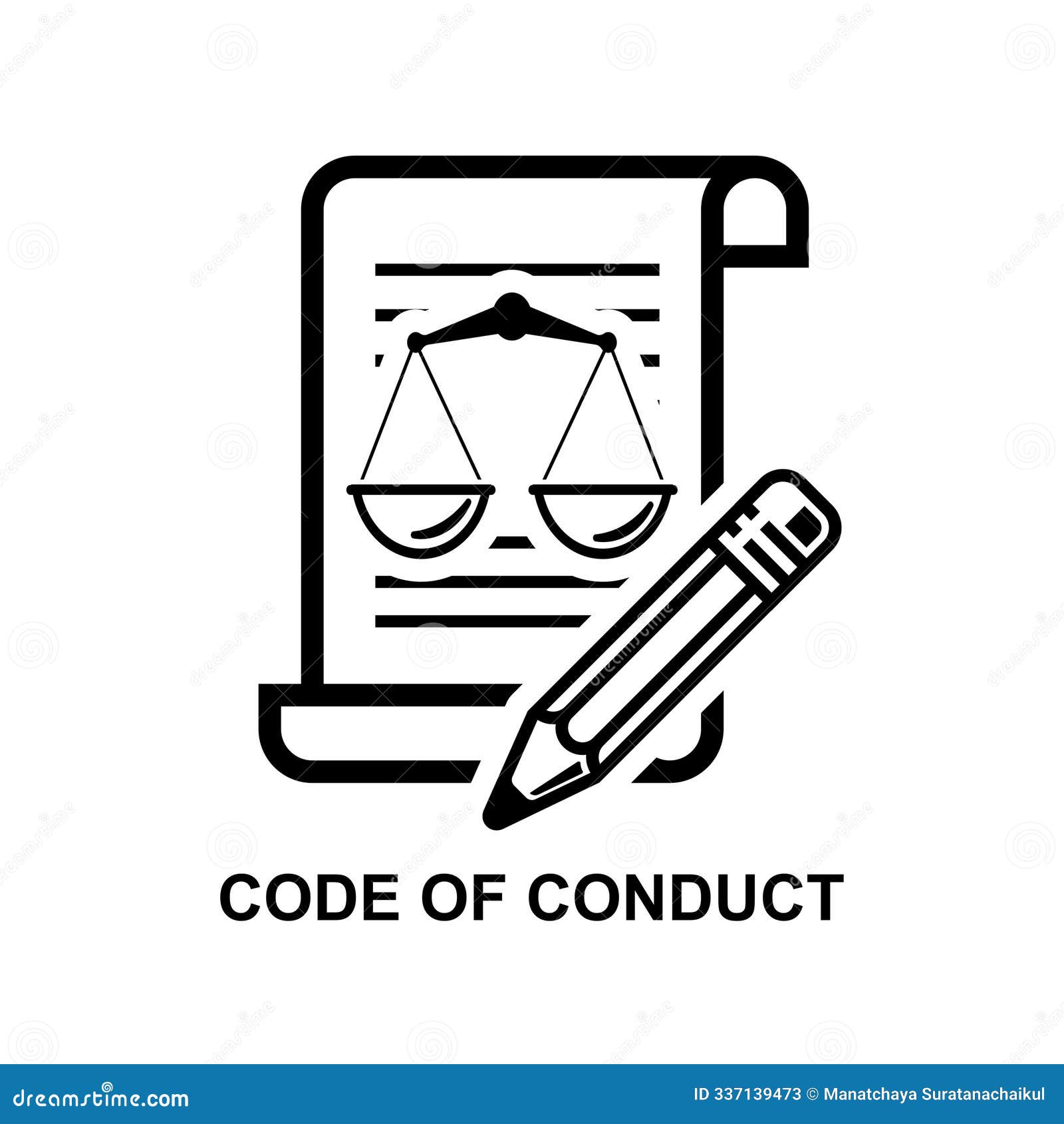 Code of Conduct Icon. the Black Code of Conduct Symbol Isolated on ...