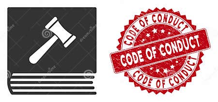 Code of Conduct Icon with Textured Code of Conduct Stamp Stock ...